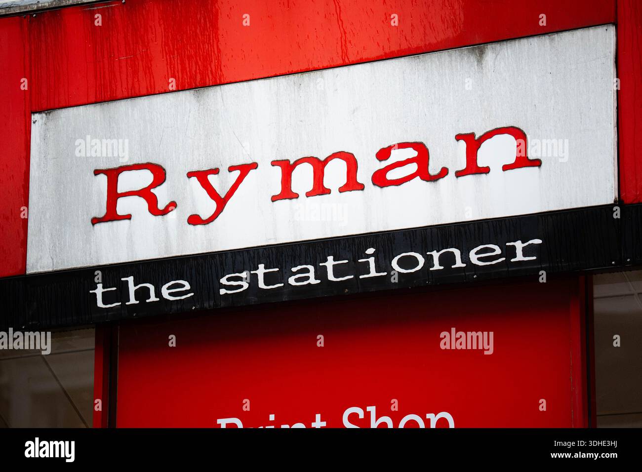 A Ryman logo on a storefront in Bayswater, west London. Picture date ...