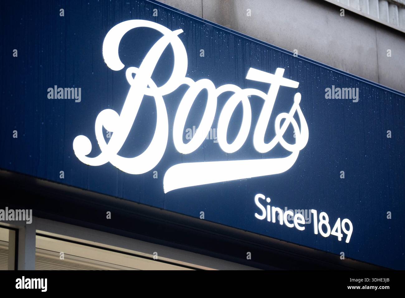 A Boots logo on a storefront in Bayswater, west London. Picture date ...