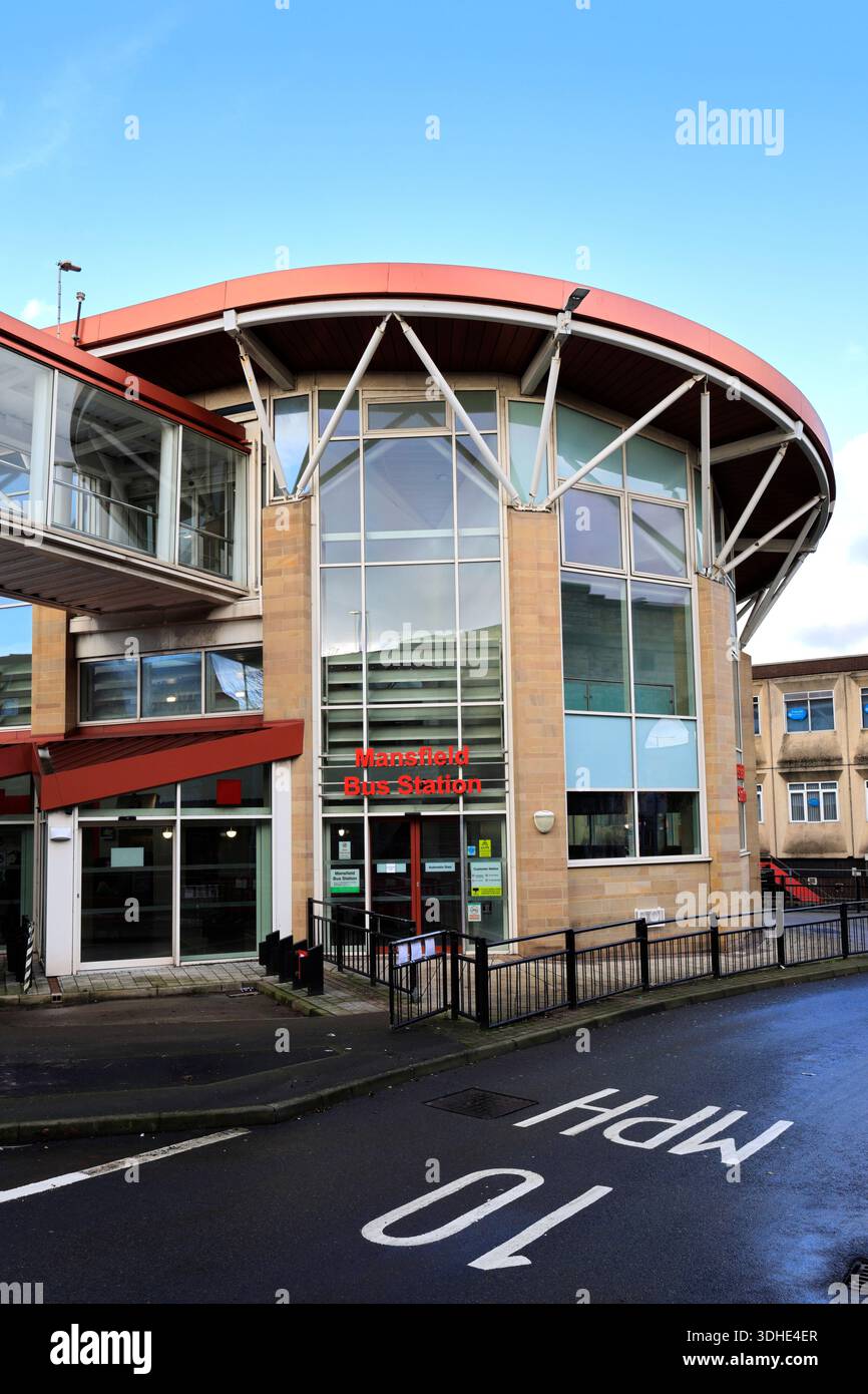 The Bus station at Mansfield town, Nottinghamshire, England, UK Stock ...