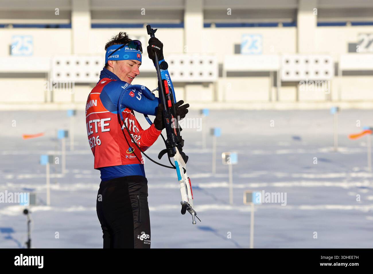 Jakub Borgula of Slovakia attends men's training prior to the Biathlon ...