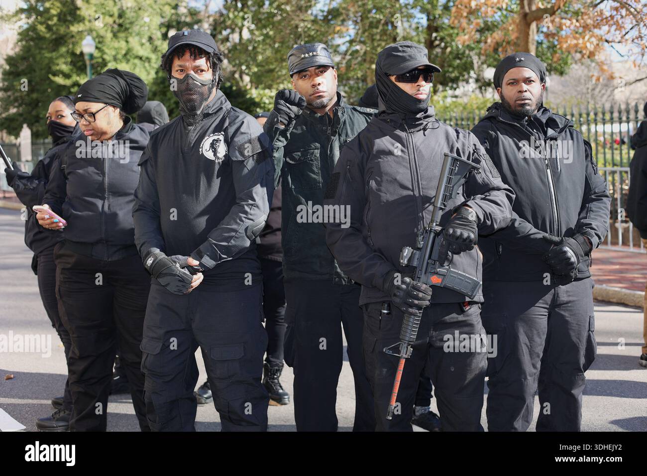 Richmond, Virginia, USA. 19th Jan, 2026. Members of BLM 757 stand in ...