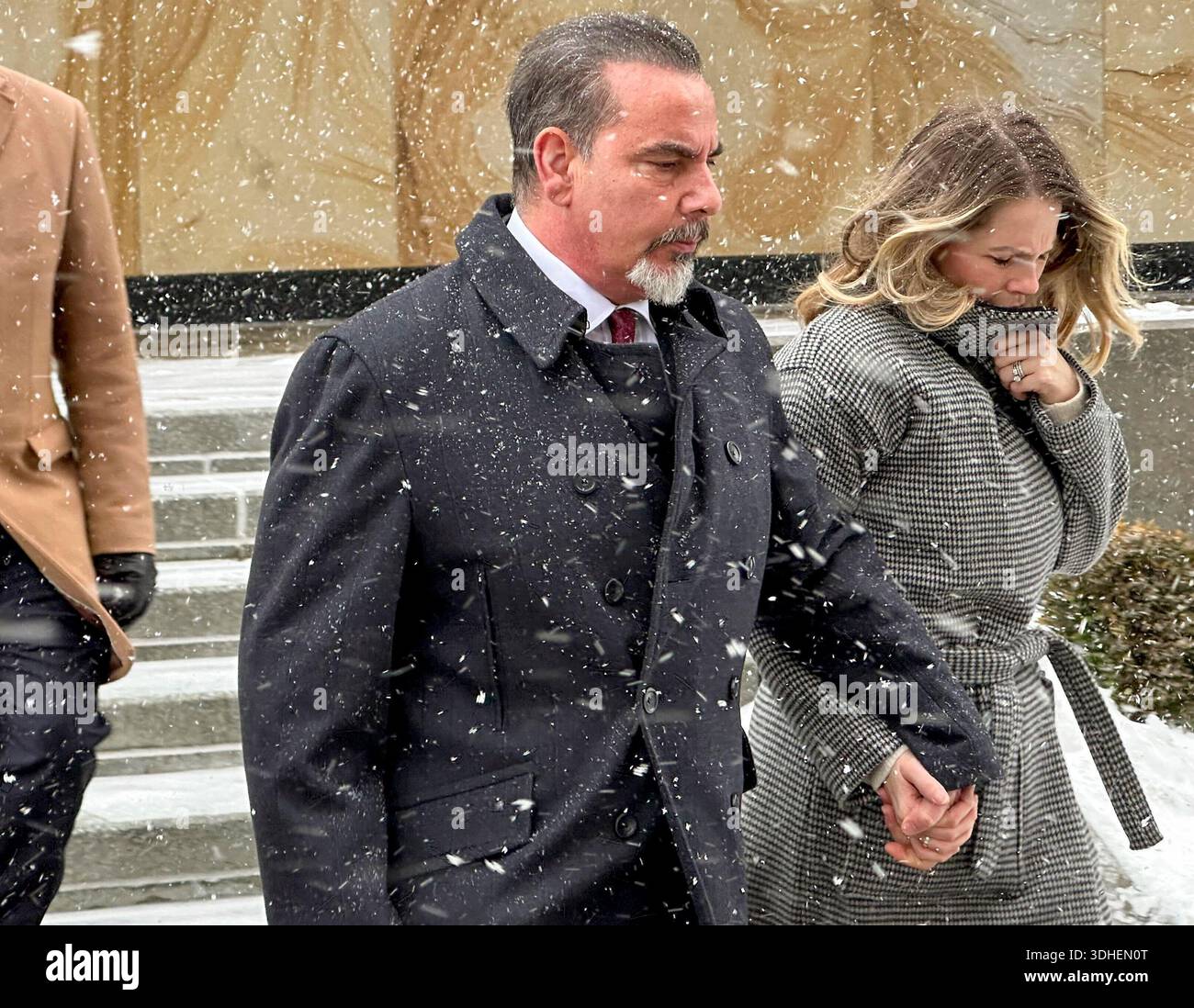 Joseph Bongiovanni, left, leaves federal court with his wife, Lindsay ...