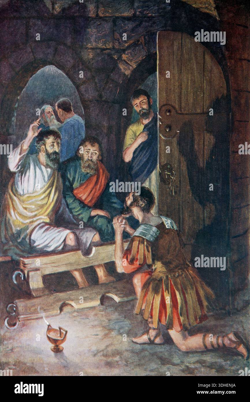 Illustration of St Paul and the Gaoler - (Acts) The Jailer of Philippi ...