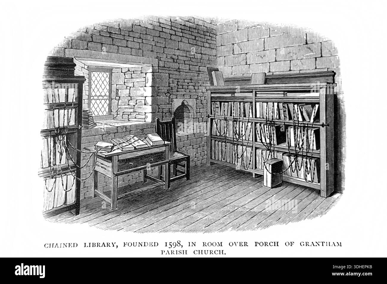 Chained library illustration Black and White Stock Photos & Images - Alamy