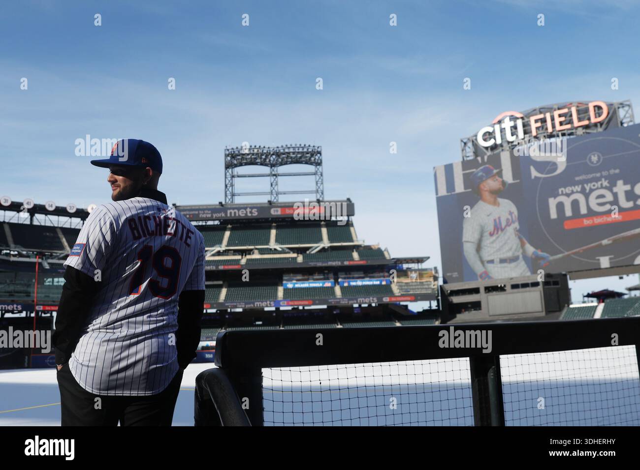 Bo Bichette poses for his photos on the field after his introductory ...