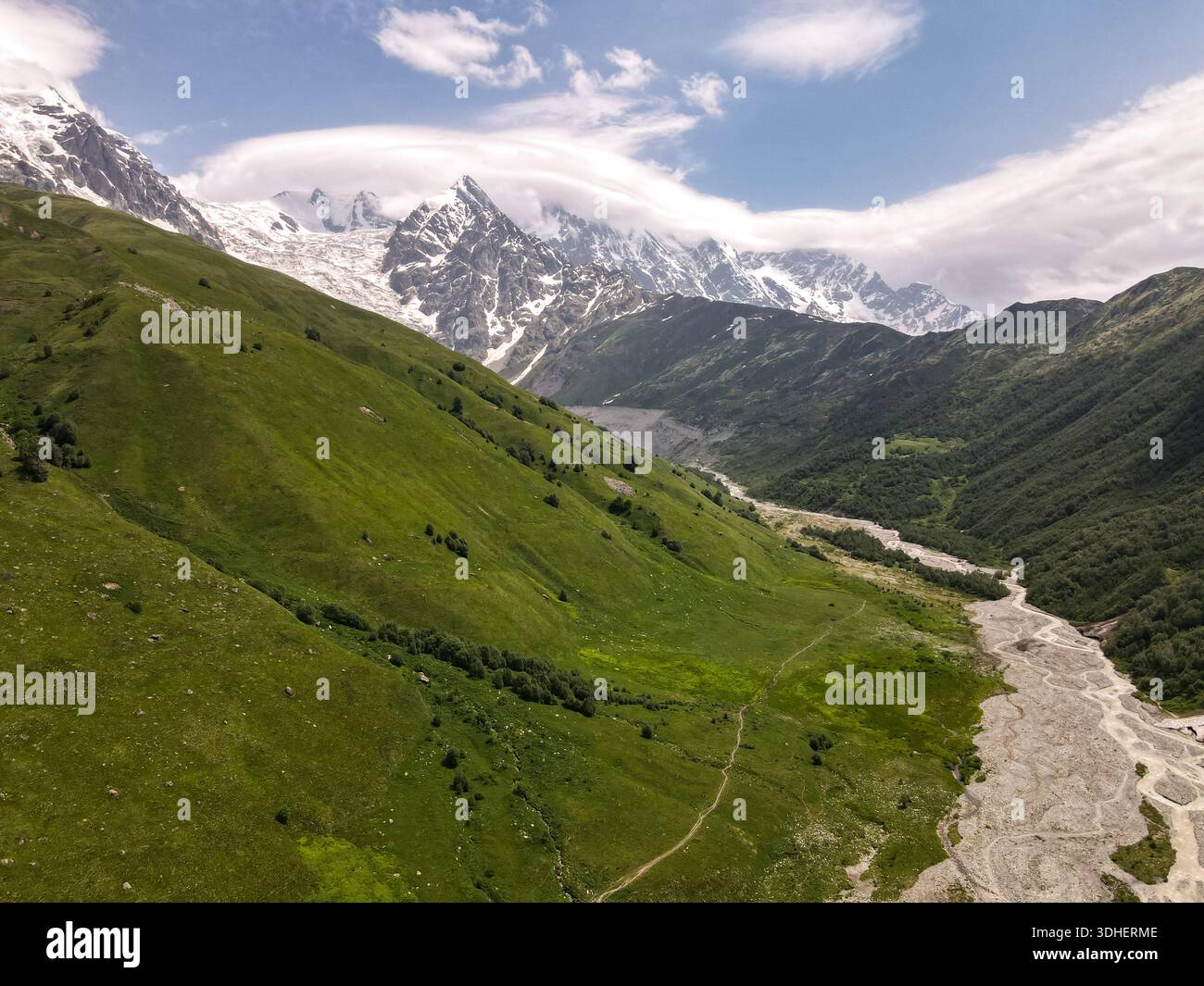 Aerial panorama shows glacial hi-res stock photography and images - Alamy