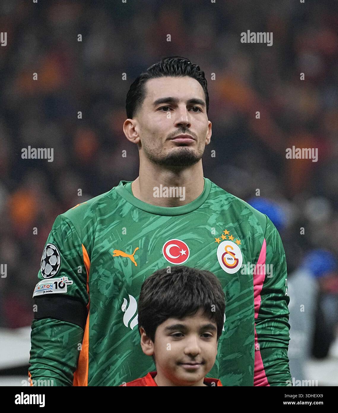 Ugurcan Cakir of Galatasaray before the UEFA Champions League match ...