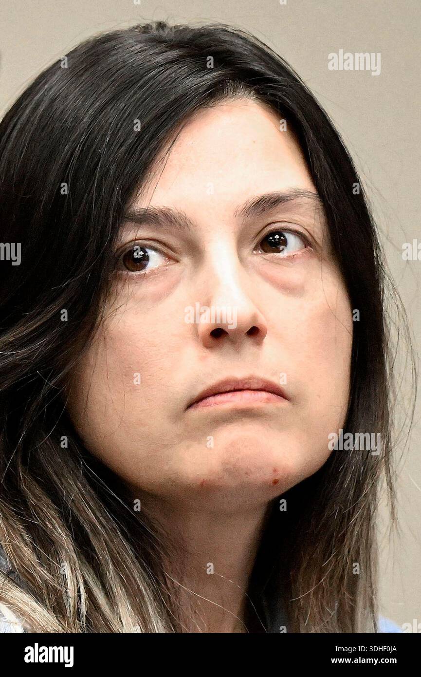 Rebecca Haro sits in court inside the Riverside Hall of Justice in ...