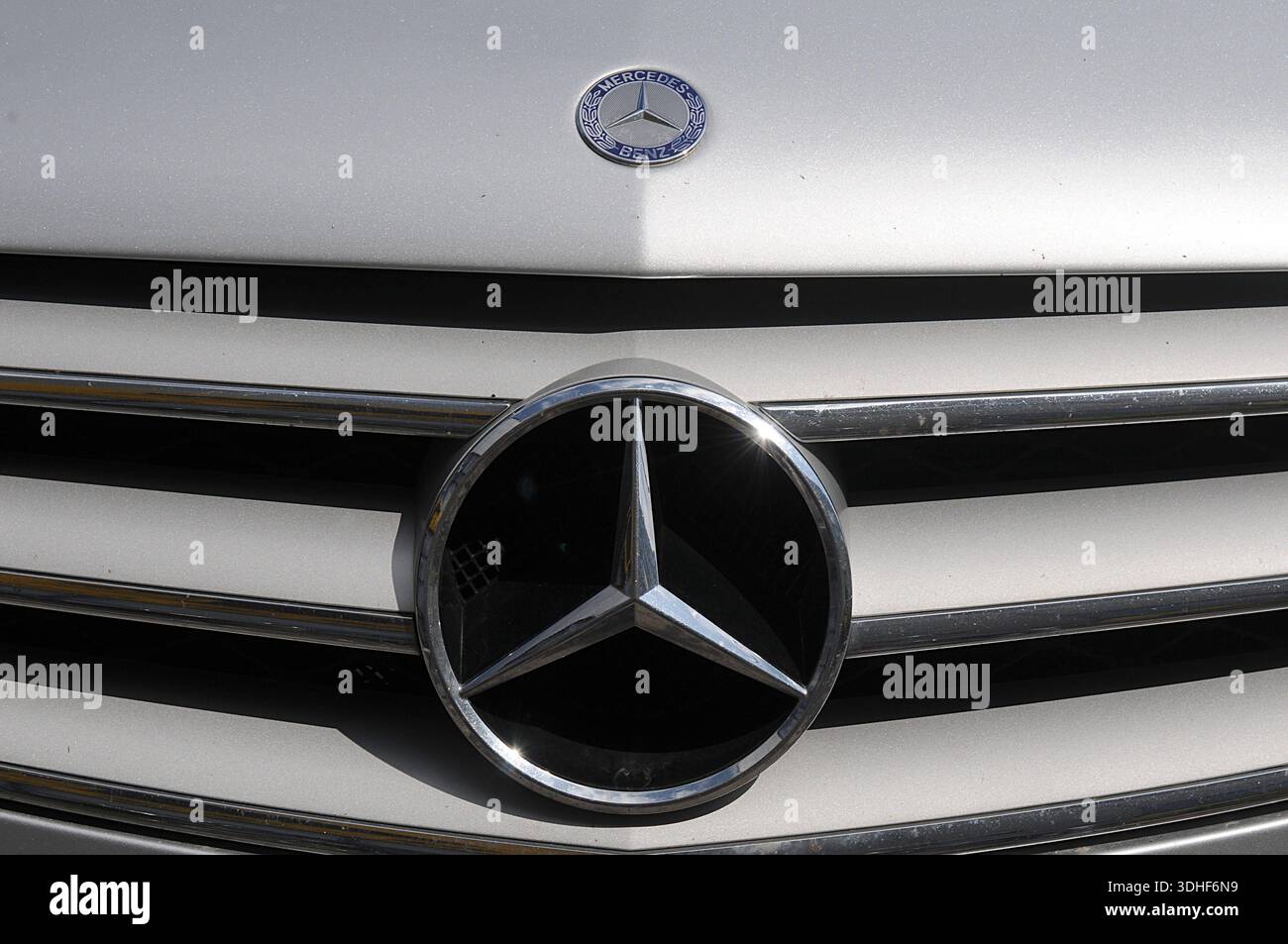 Copenhagen/Denmark 15.JULY 2018 .German car mercedes Benz logo in ...