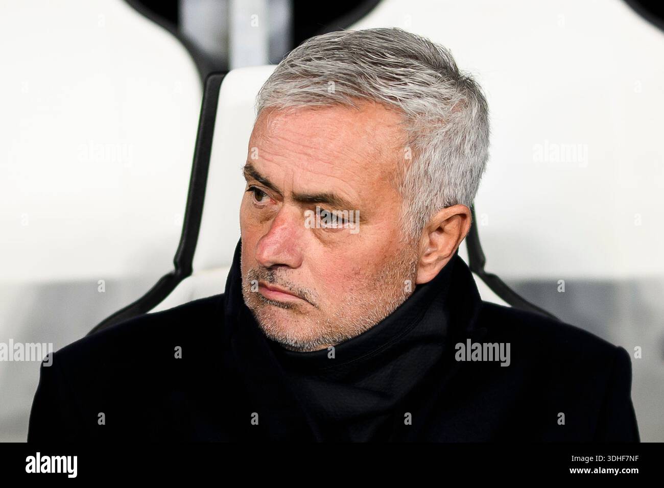 Jose Mourinho, head coach of SL Benfica, looks on prior to the UEFA ...
