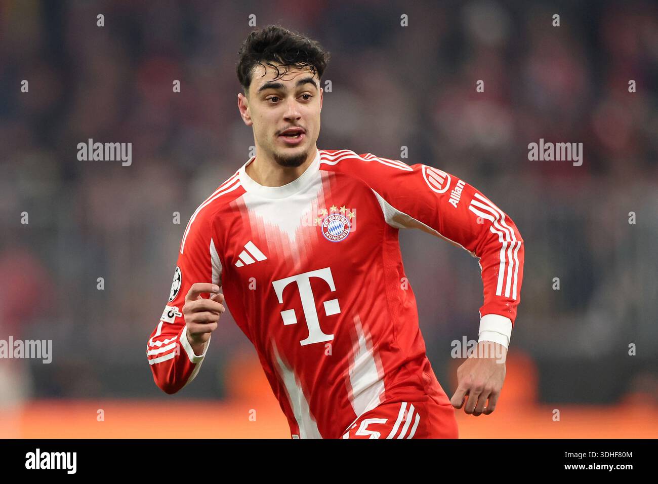 MUNICH - Aleksandar Pavlovic of FC Bayern Munich during the Champions ...