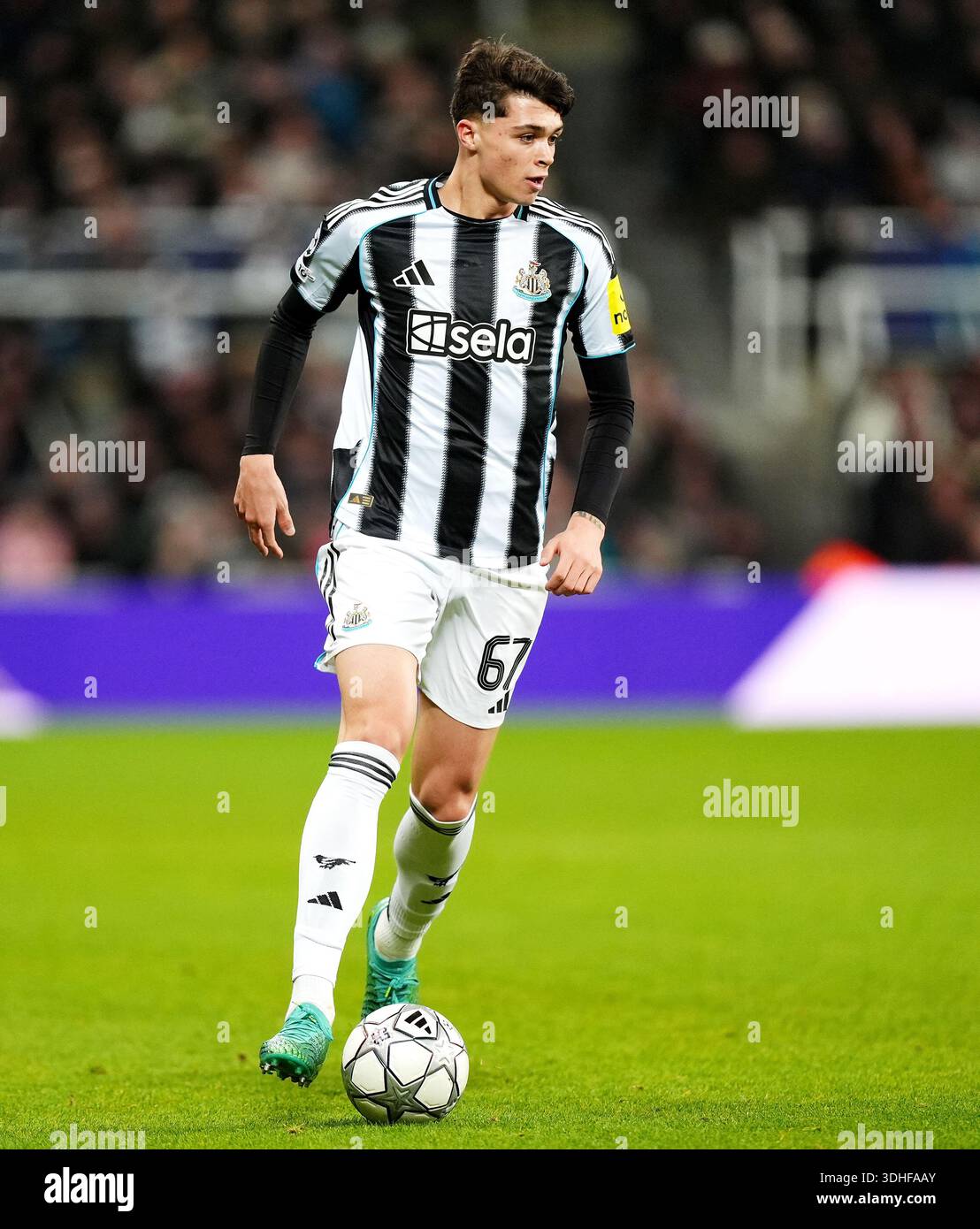 Newcastle United's Lewis Miley during the UEFA Champions League match ...