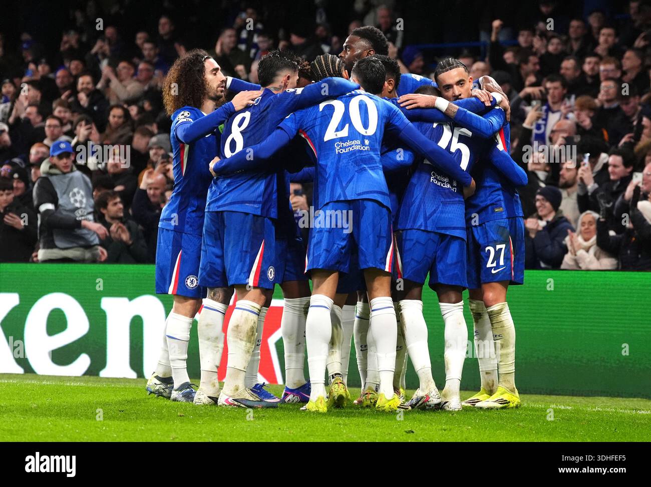 Chelsea's Moises Caicedo (hidden) celebrates scoring their side's first ...