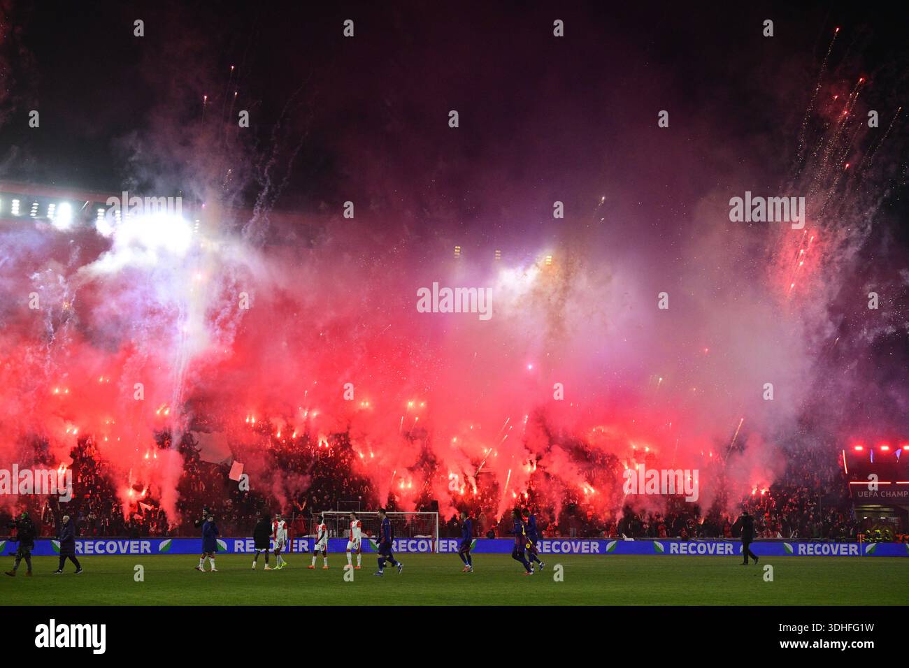 Prague, Czech Republic. 21st Jan, 2026. SK Slavia Praha fans after the ...