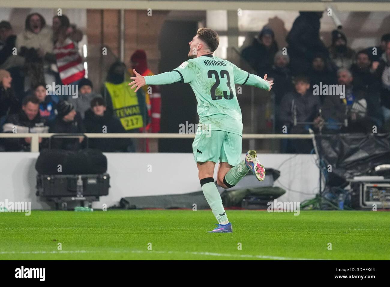 Robert Navarro goal celebrate during the UEFA Champions League, League ...