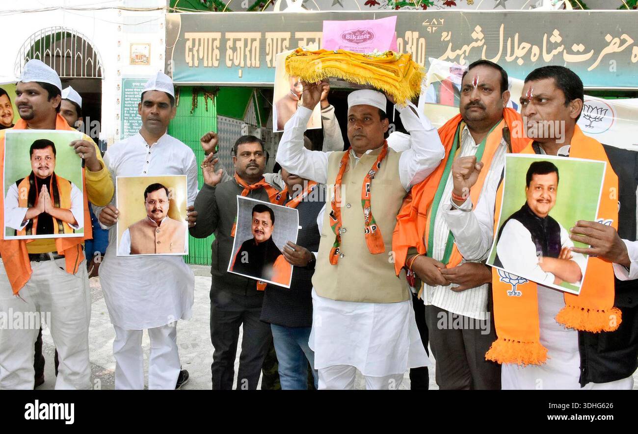 PATNA, INDIA - JANUARY 21: BJP Minority cell leader Mohd Nasim with ...