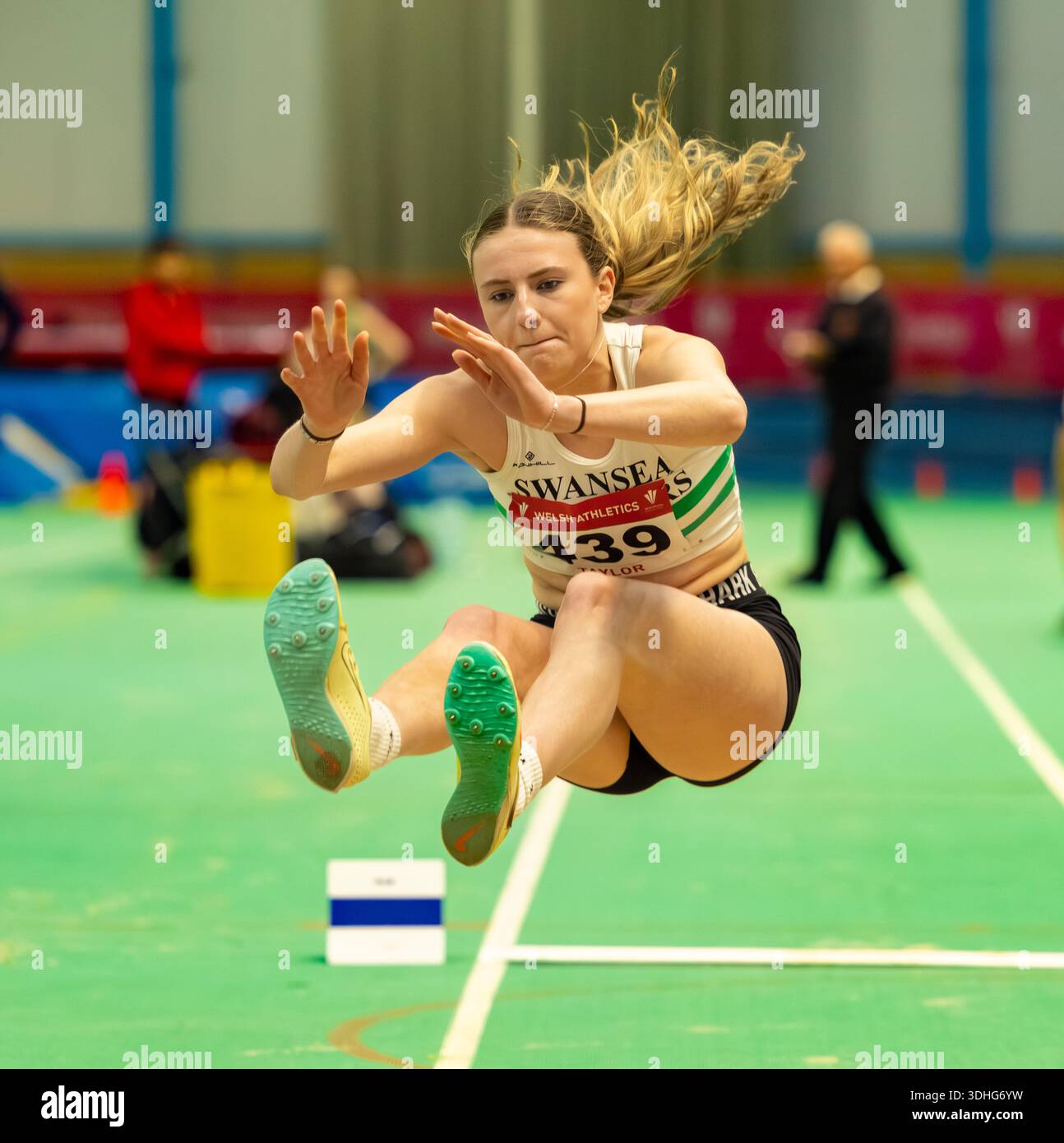 Cardiff, Wales – 2026: Athletes compete during the Welsh Junior Indoor ...