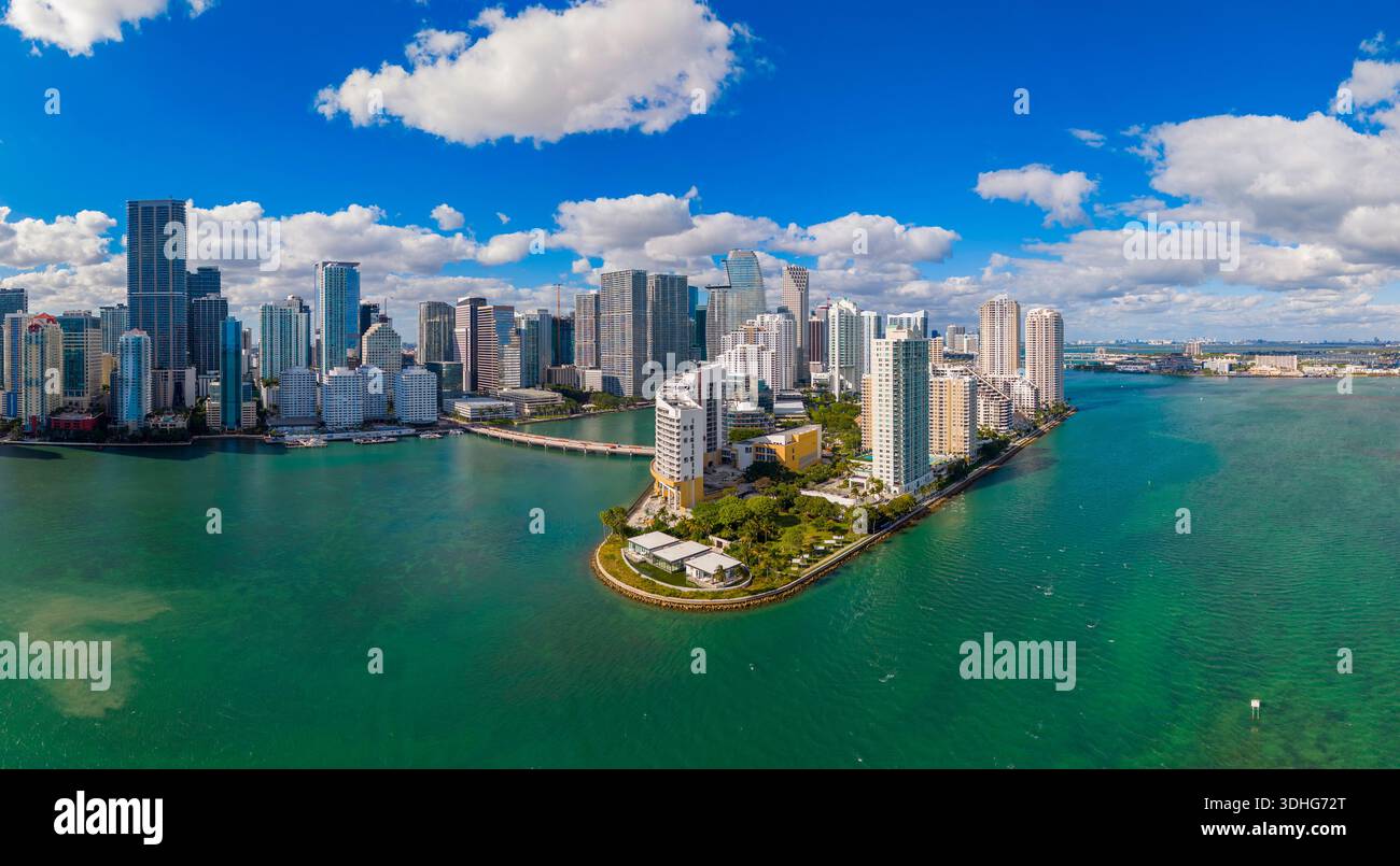 Aerial panorama Miami Brickell Key 2026 Stock Photo - Alamy