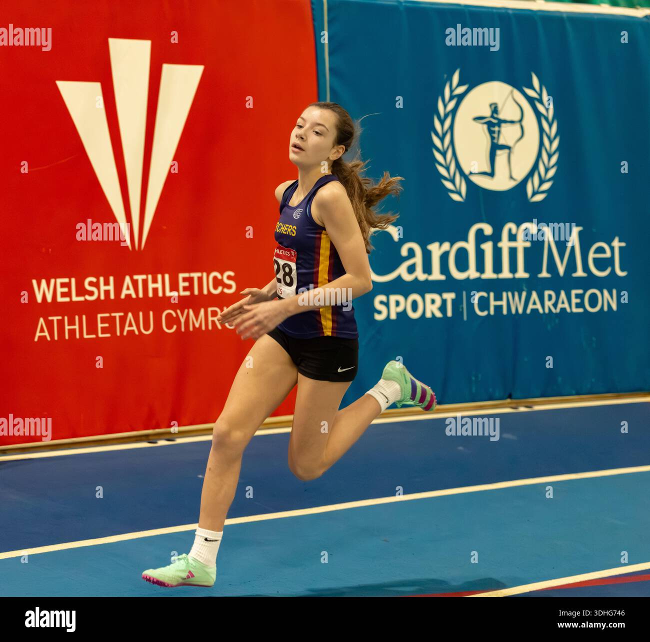 Cardiff, Wales – 2026: Athletes compete during the Welsh Junior Indoor ...