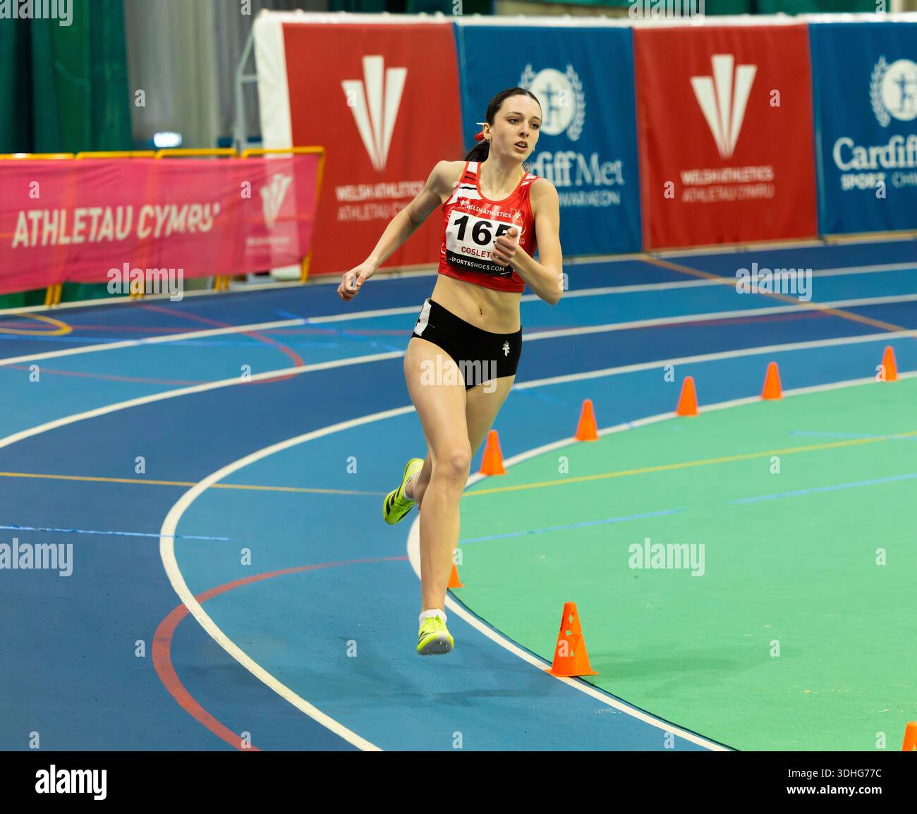 Cardiff, Wales – 2026: Athletes compete during the Welsh Junior Indoor ...