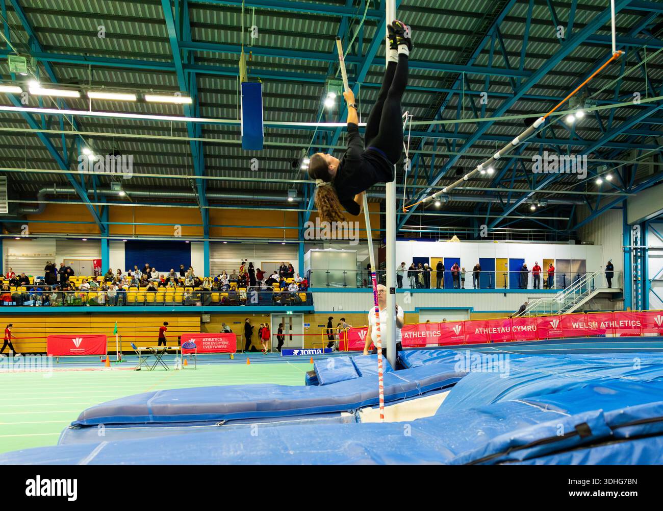 Cardiff, Wales – 2026: Athletes compete during the Welsh Junior Indoor ...