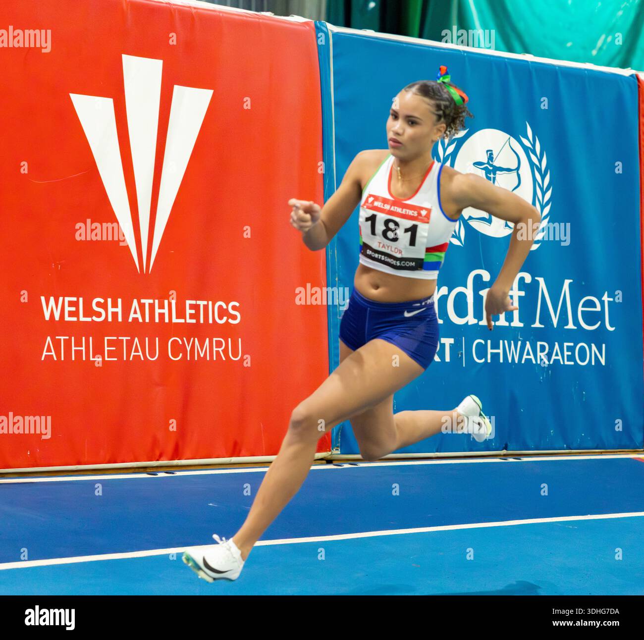 Cardiff, Wales – 2026: Athletes compete during the Welsh Junior Indoor ...