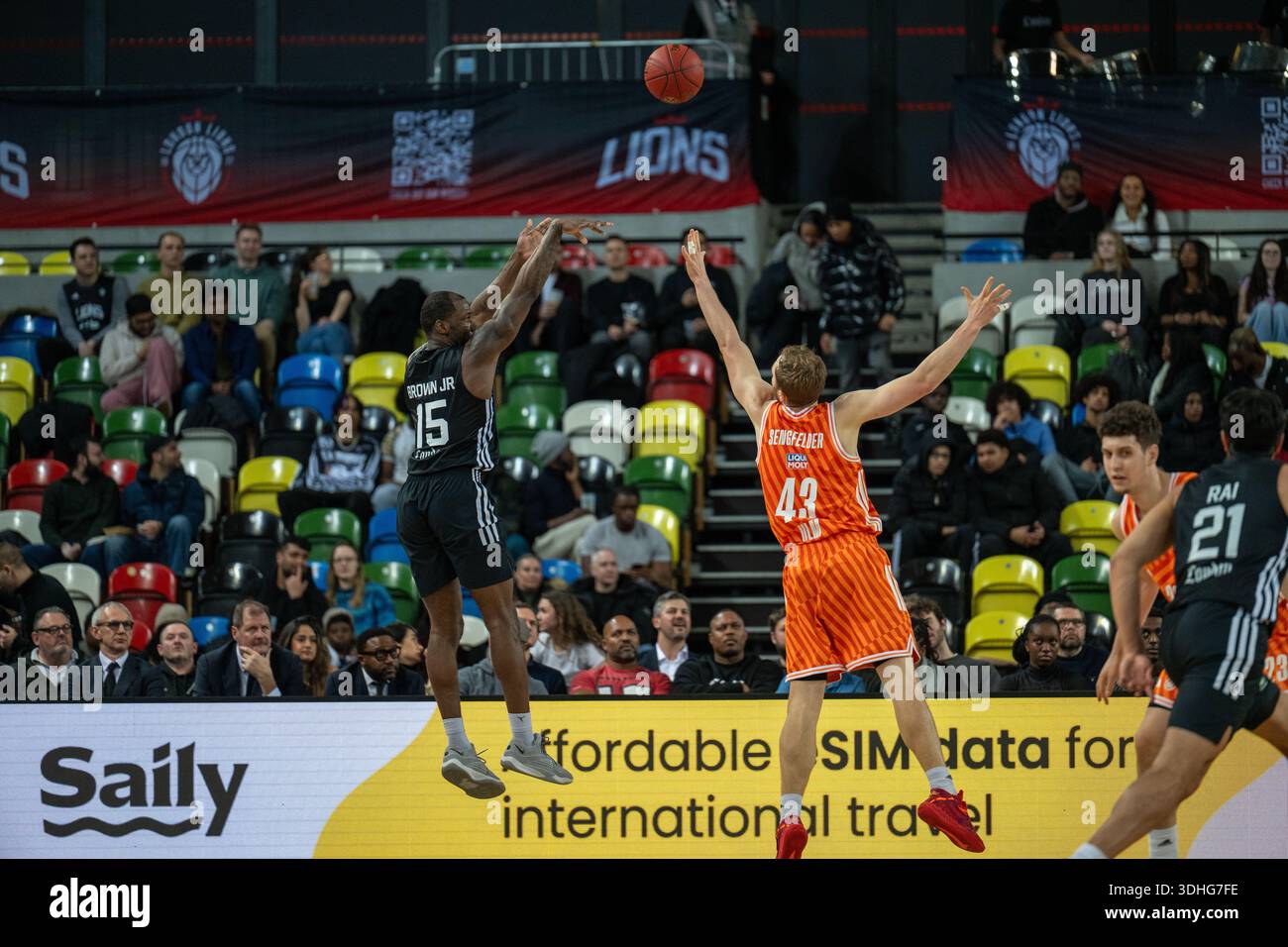 London, United Kingdom. 21 Jan 2026. Chaundee Brown Jr. of London Lions ...