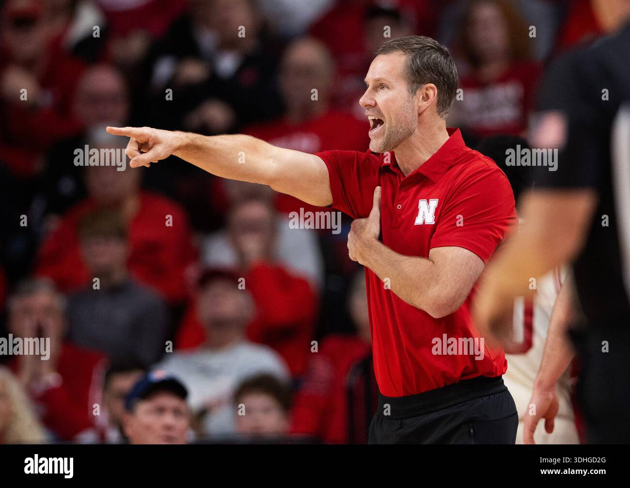 Nebraska head coach Fred Hoiberg yells to his team as they play against ...