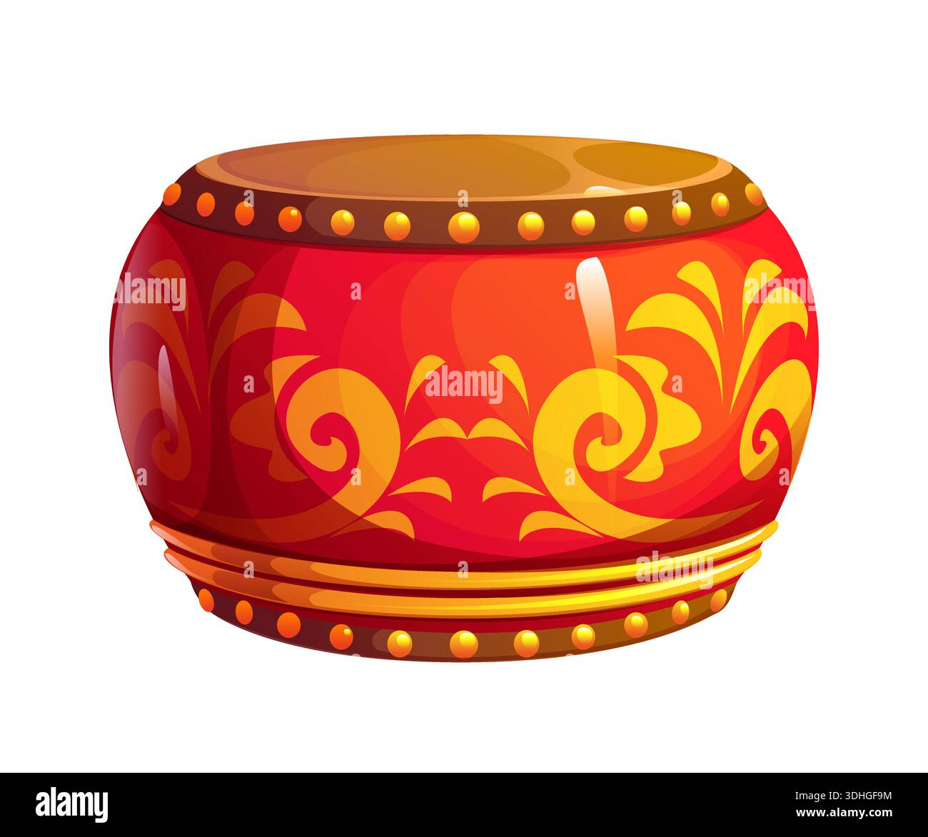 Cartoon red drum China culture icon or symbol Stock Vector Image & Art ...