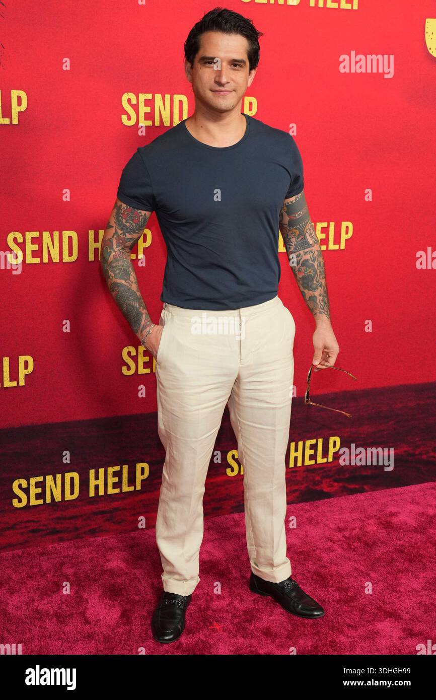 Tyler Posey arrives at the premiere of "Send Help" on Wednesday, Jan ...