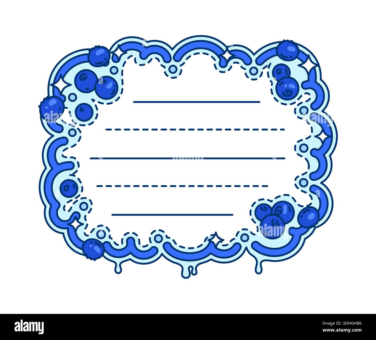 Frozen blueberry kids memo note frame template Stock Vector Image & Art ...