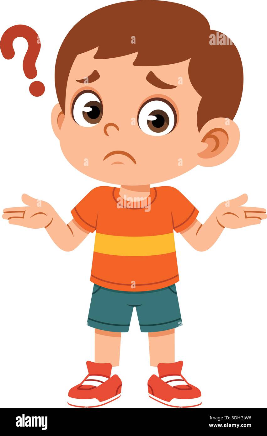 Confused kid face illustration Stock Vector Images - Alamy
