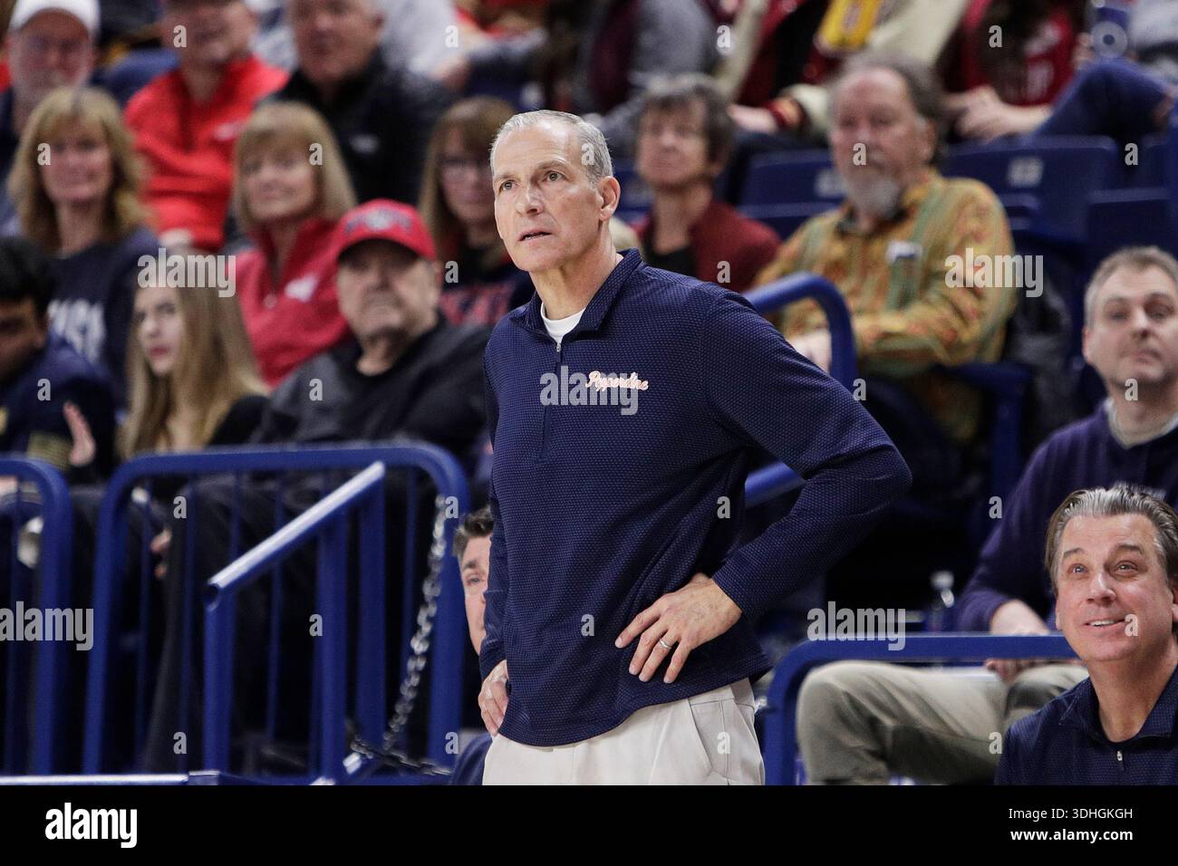 Pepperdine head coach Ed Schilling watches the second half of an NCAA ...