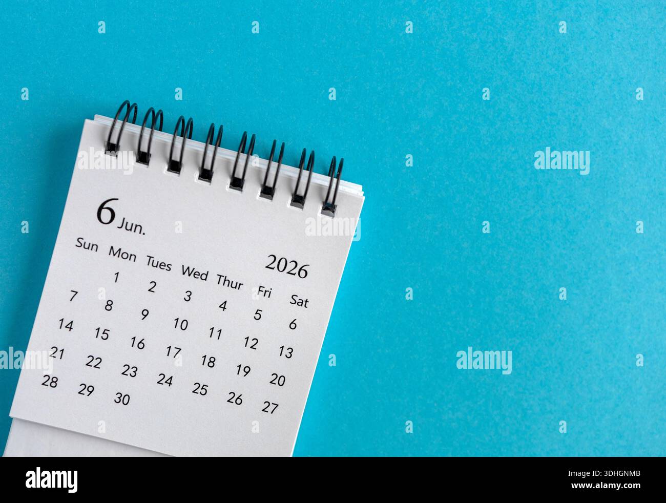 Desktop calendar for June 2026. A desktop calendar for planning ...