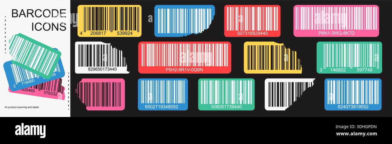 Fake qr code and barcode set hi-res stock photography and images - Alamy