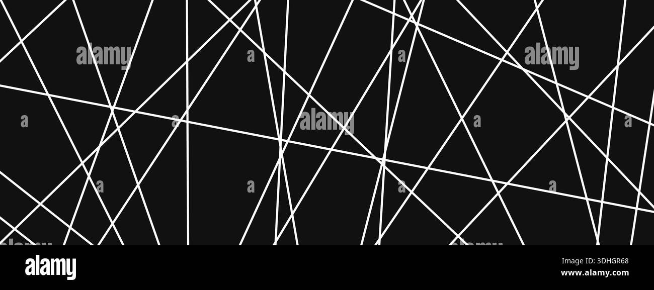 Minimal black and white background with straight chaotic lines and ...