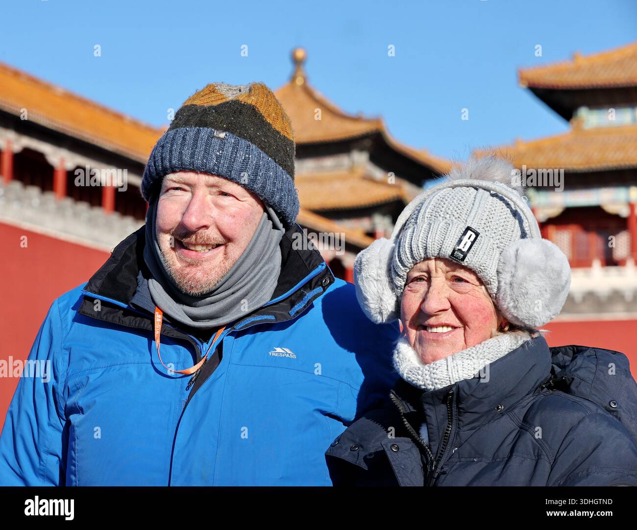 Tourists bundle up to visit the Forbidden City in Beijing, China. 20th ...