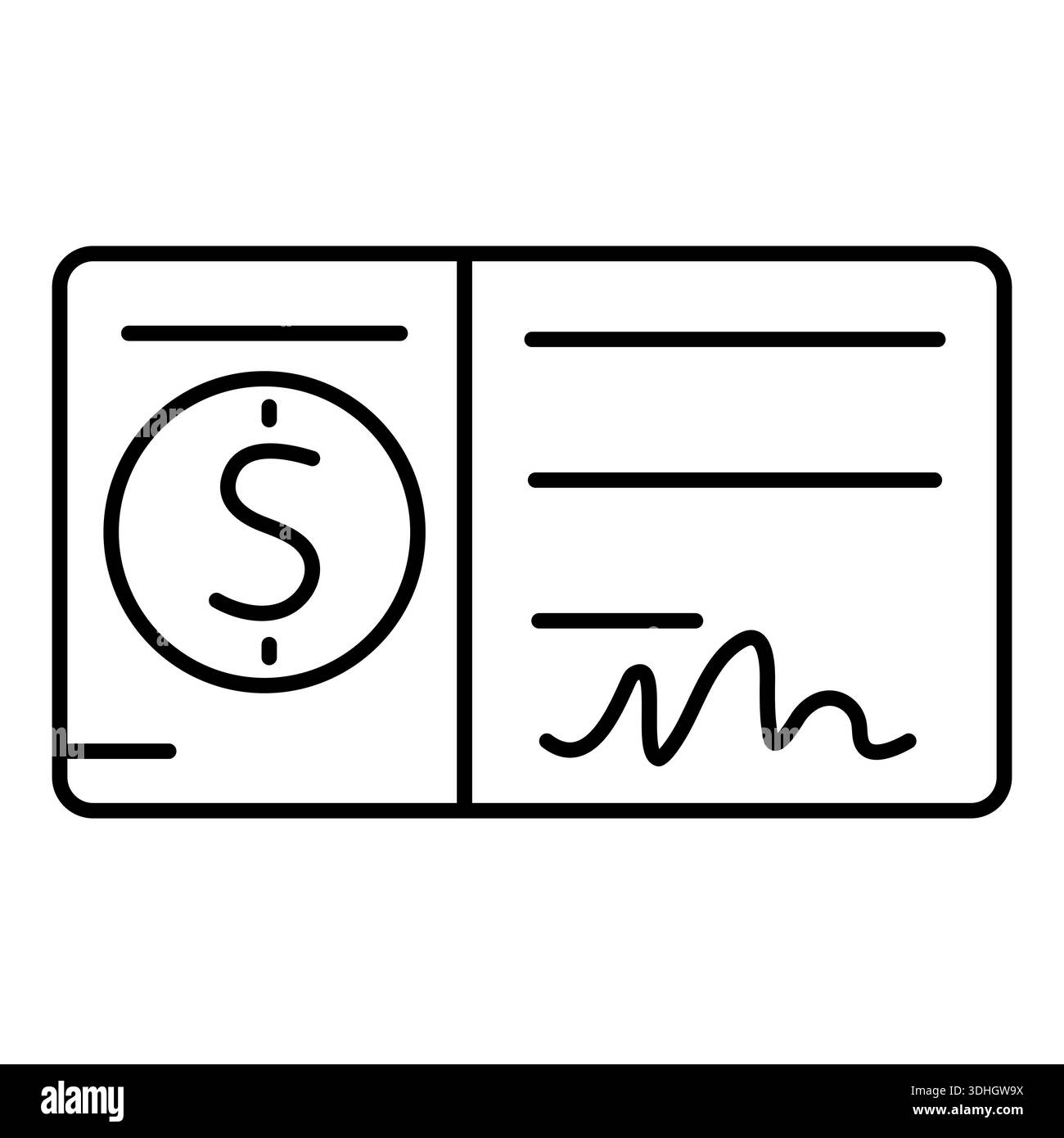 Check signature line icon Black and White Stock Photos & Images - Alamy