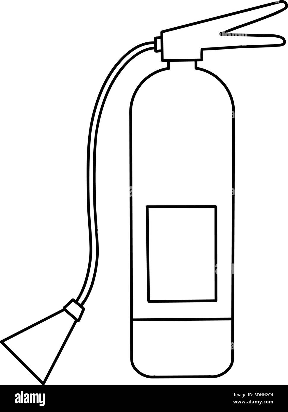 Fire extinguisher icon with black outline, bold, clean vector lineart ...