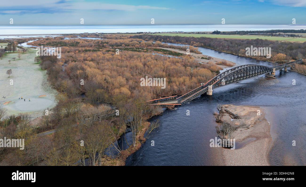 River Spey Railway Bridge Scotland five weeks after initial collapse ...