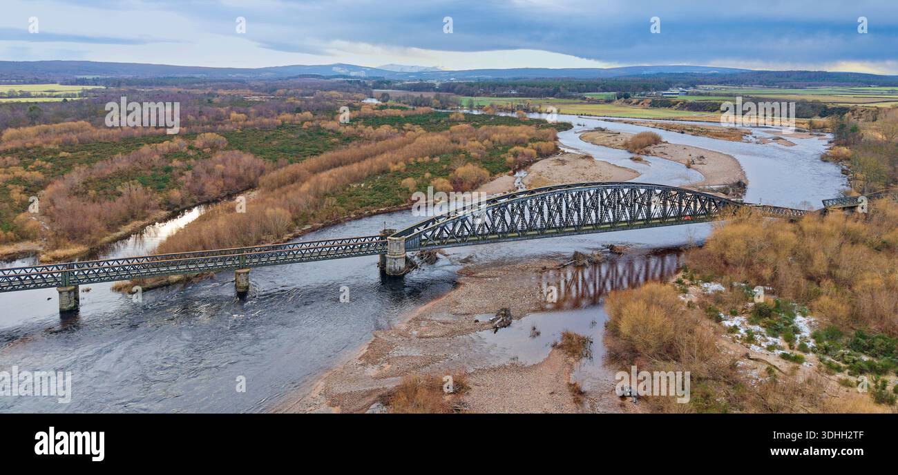 River Spey Railway Bridge Scotland five weeks after initial collapse ...