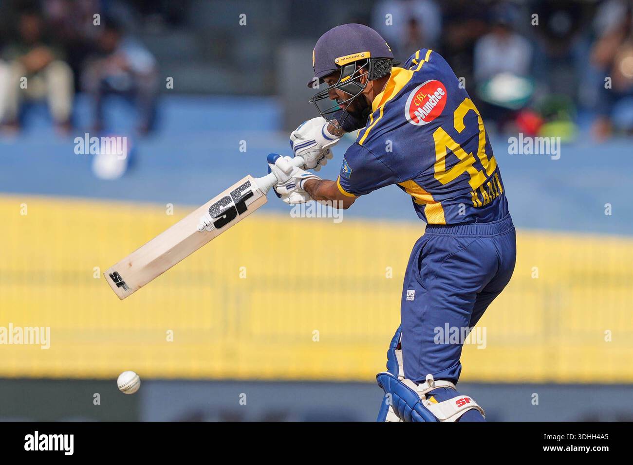 Sri Lanka's Kamil Mishara plays a shot during the first ODI cricket ...