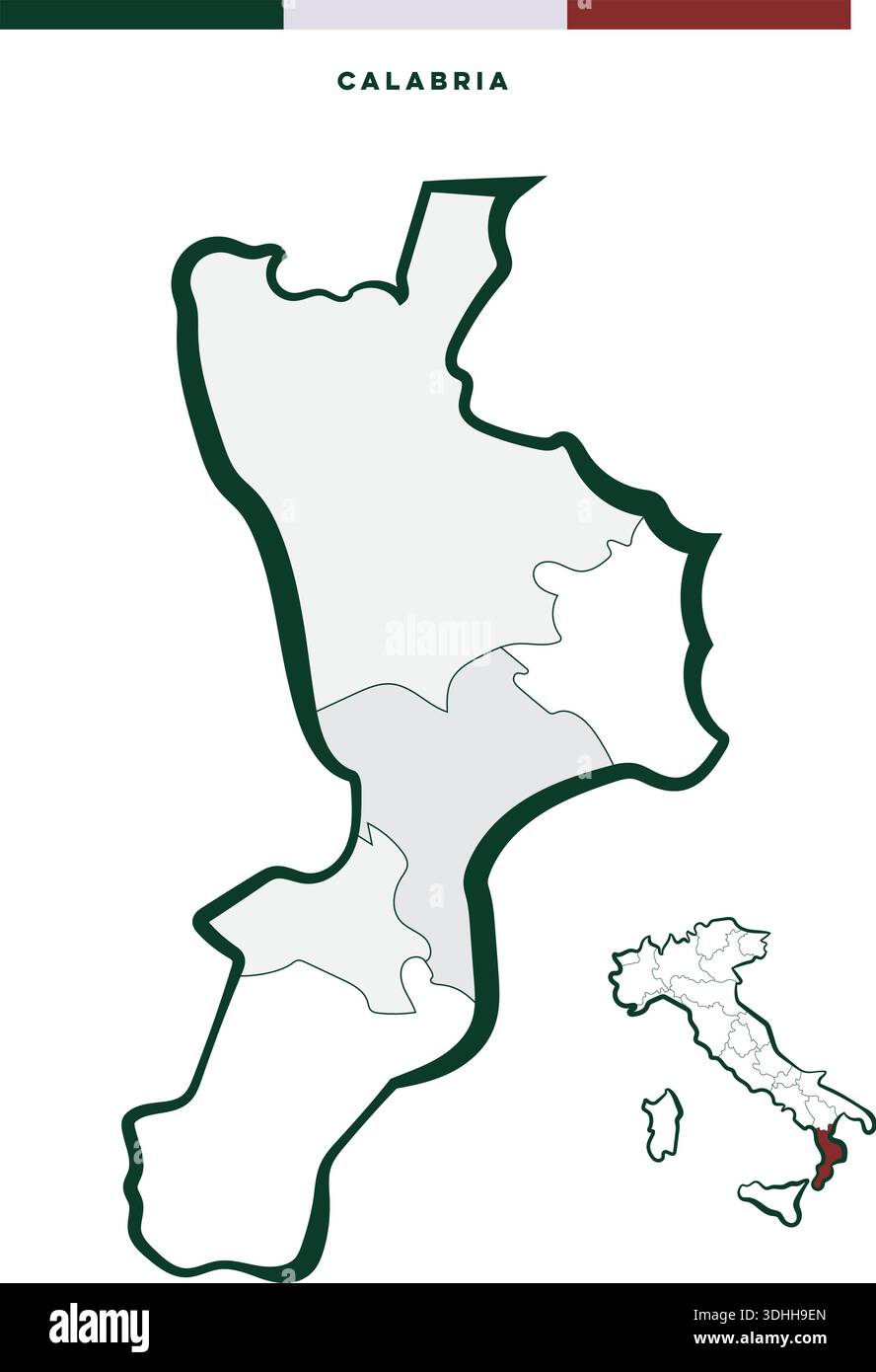 Calabria Region in Italy - vector map Stock Vector Image & Art - Alamy