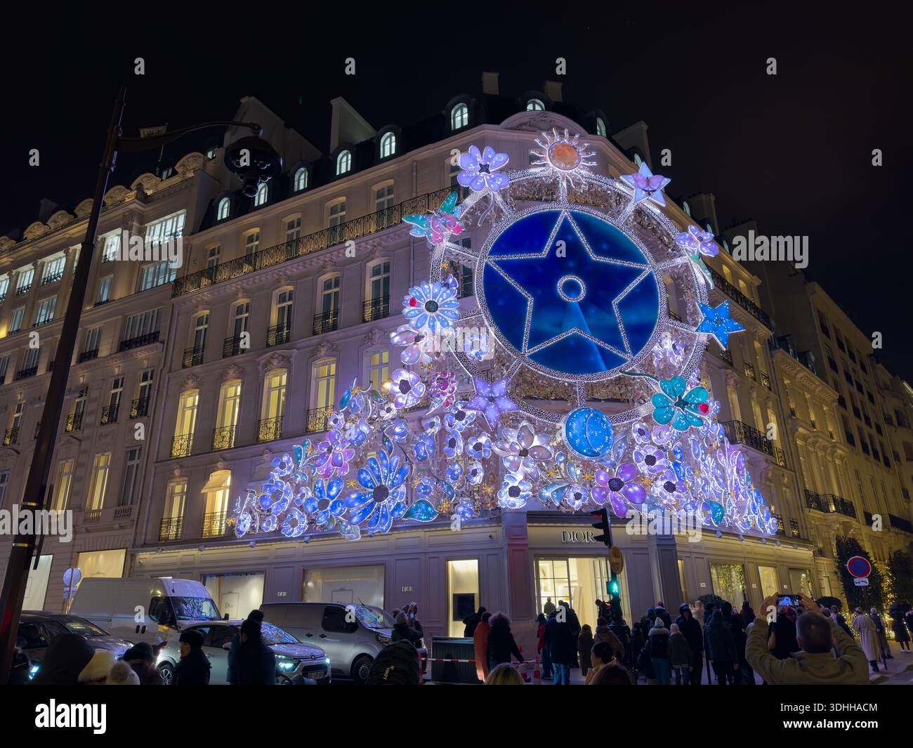 Paris, France – January 1, 2026: Dior boutique façade decorated for ...