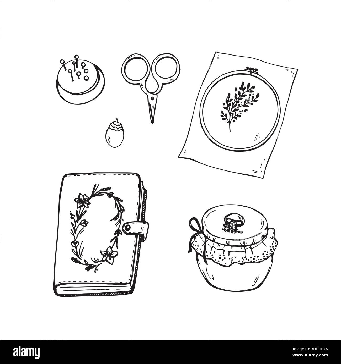 Hand embroidery workshop Black and White Stock Photos & Images - Alamy