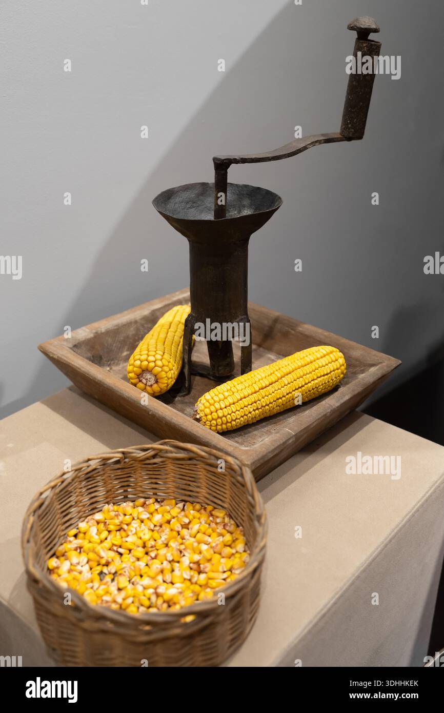 Ancient hand operated grain hi-res stock photography and images - Alamy
