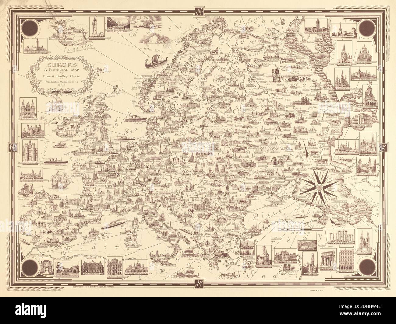 Vintage map europe 1930s hi-res stock photography and images - Alamy
