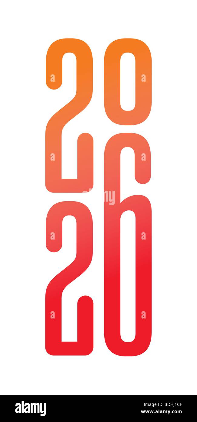 orange-red 2026 logo. 2026 logo for business, education, economy world ...