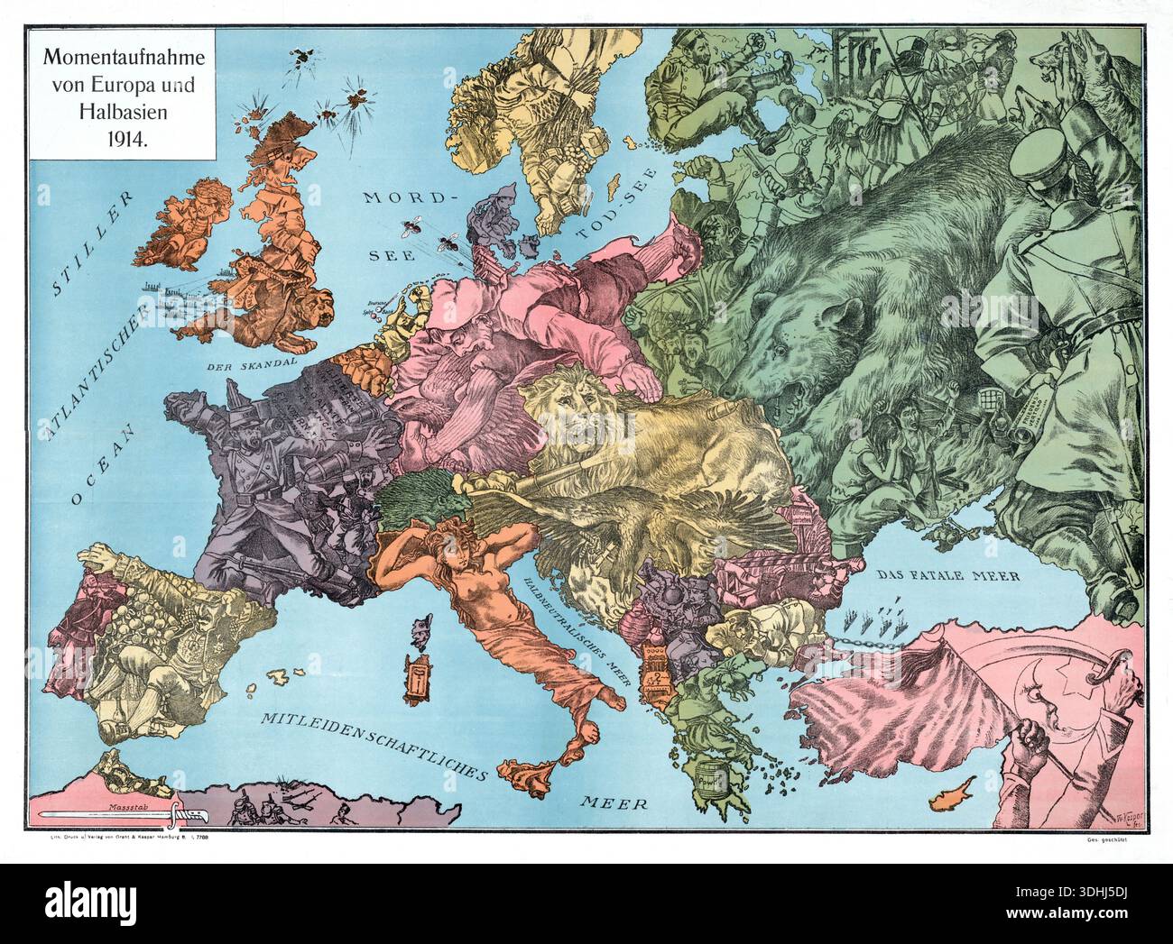 Antique world map 1914 hi-res stock photography and images - Alamy