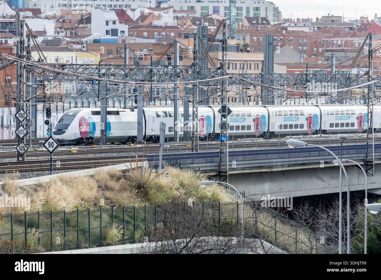 Train entering Madrid-Puerta de Atocha-Almudena Grandes station, 22 ...